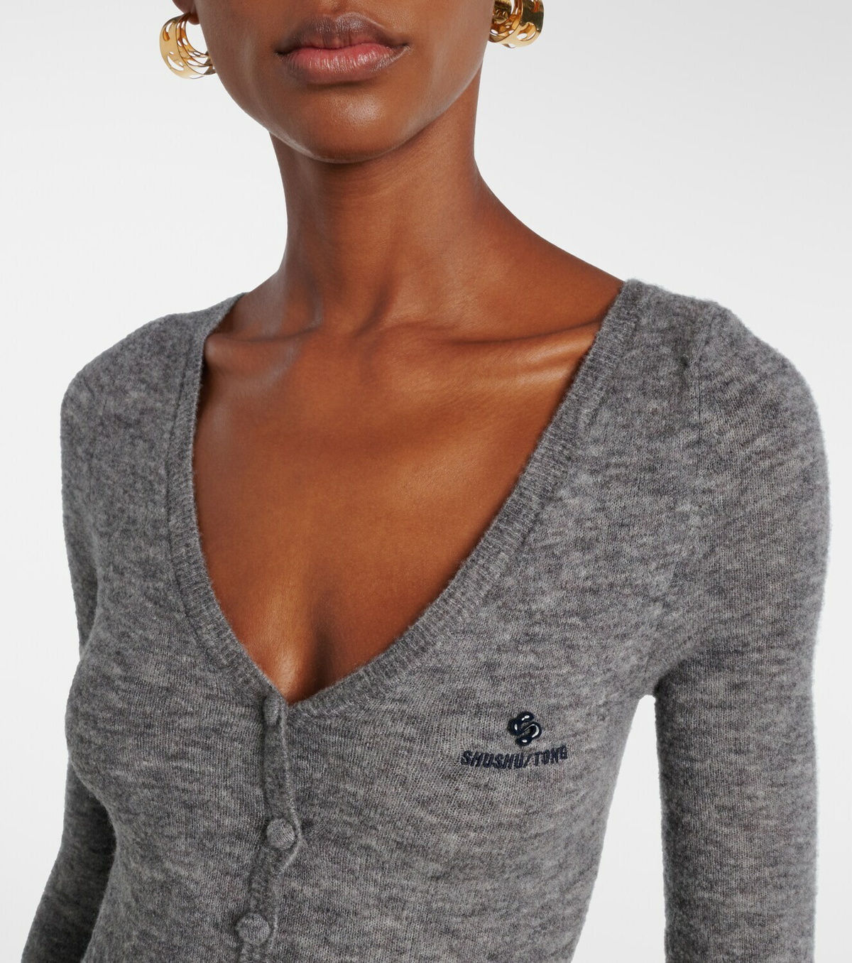 Shushu/Tong Logo wool-blend bodysuit Shushu/Tong