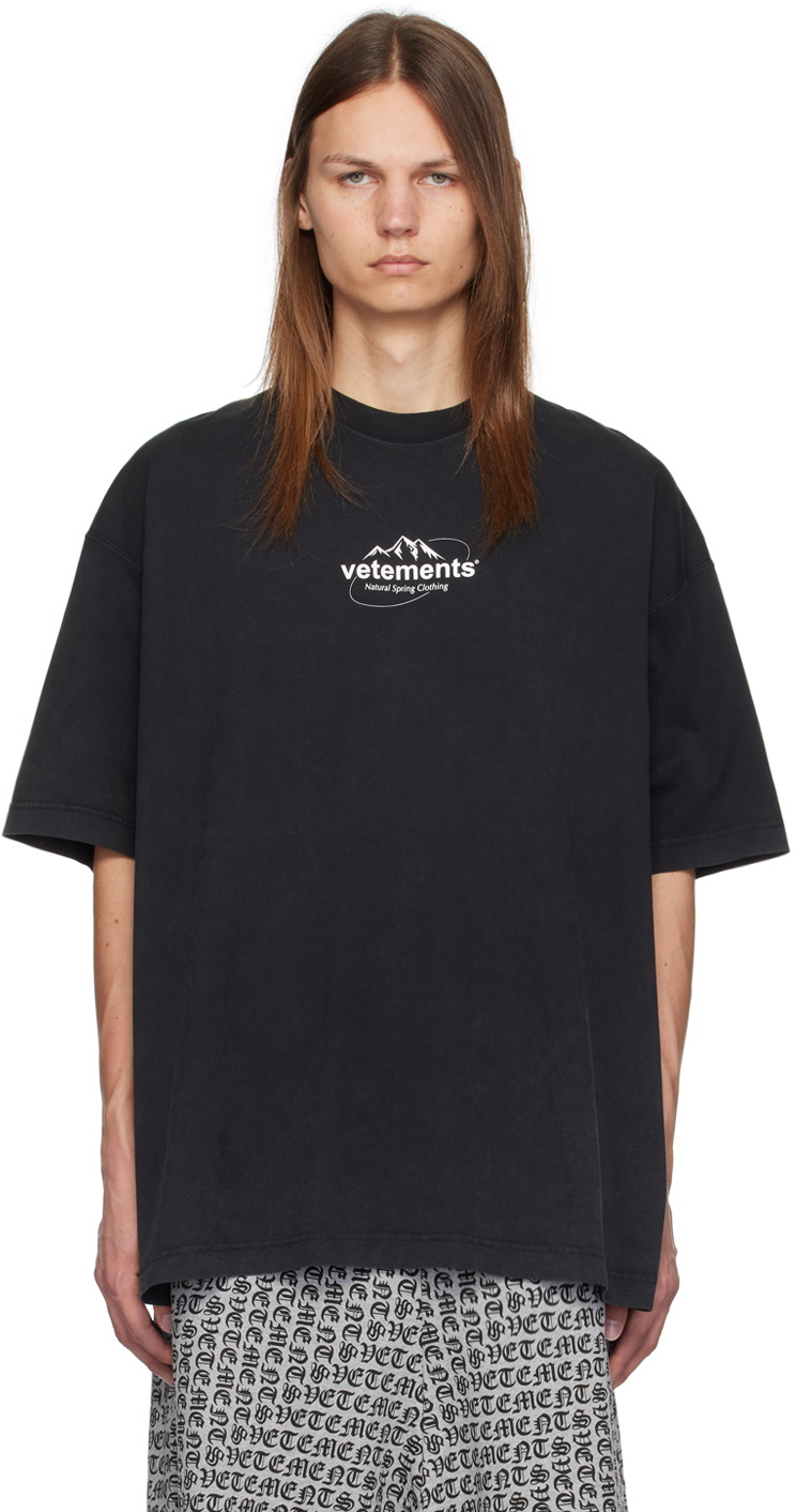 VETEMENTS Black Spring Water T-Shirt Vetements