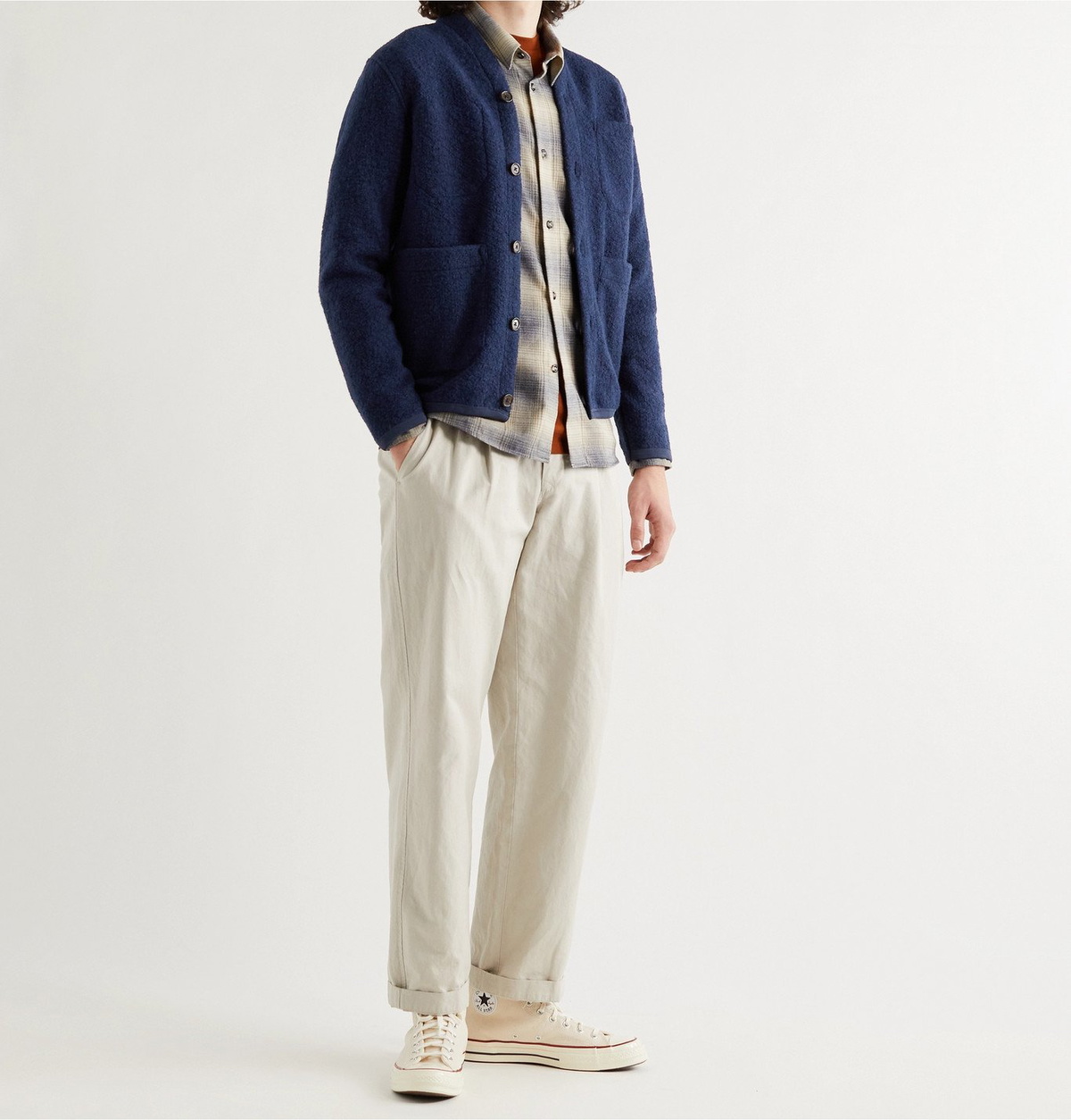 Universal Works - Fleece Cardigan - Blue Universal Works