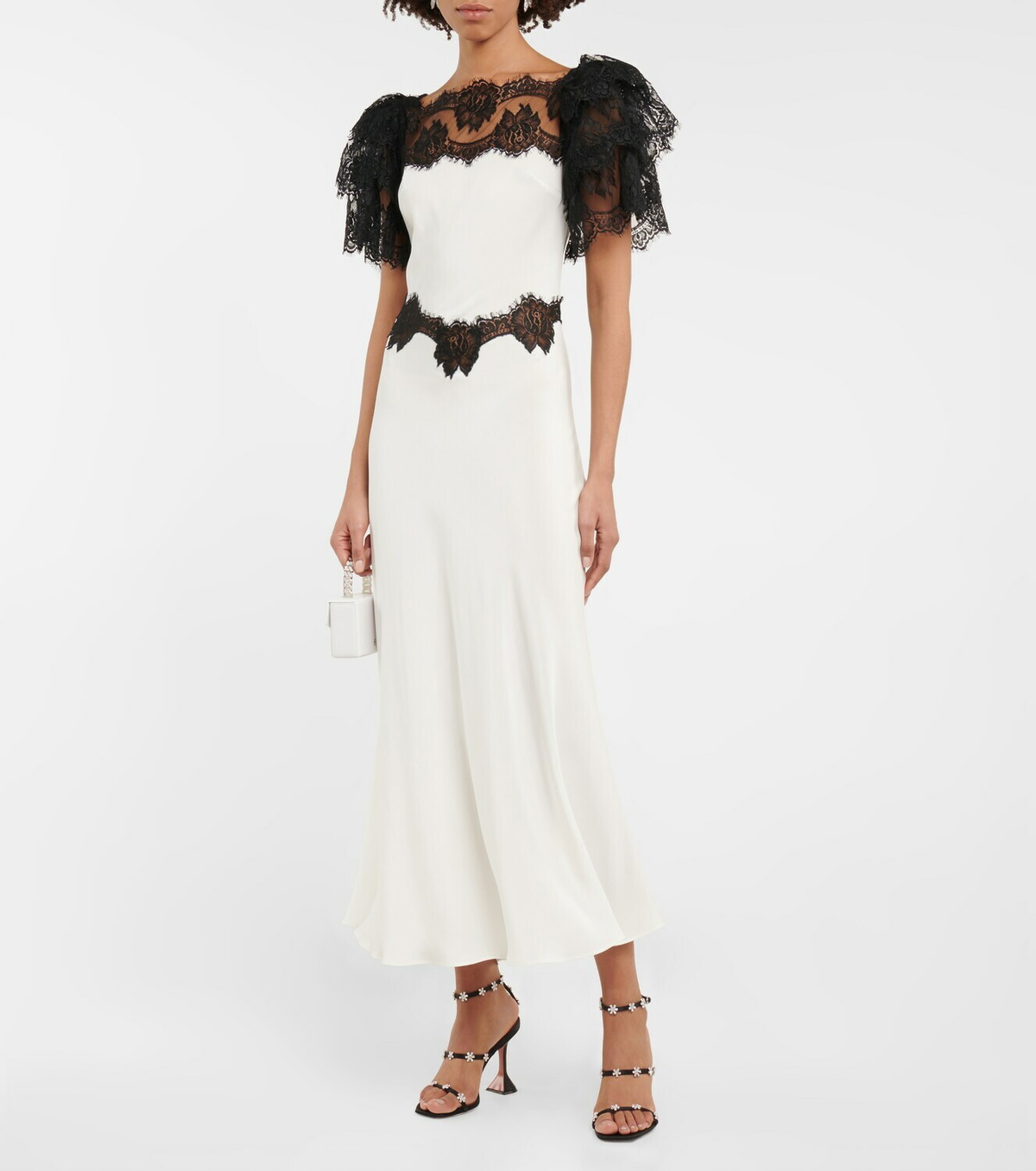 Rodarte Silk crêpe and lace midi dress Rodarte