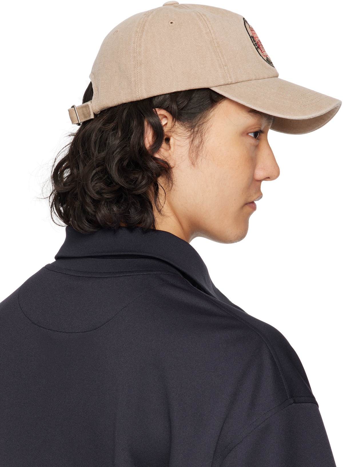 Solid Homme Beige 'Solid House' Cotton Ball Cap Solid Homme