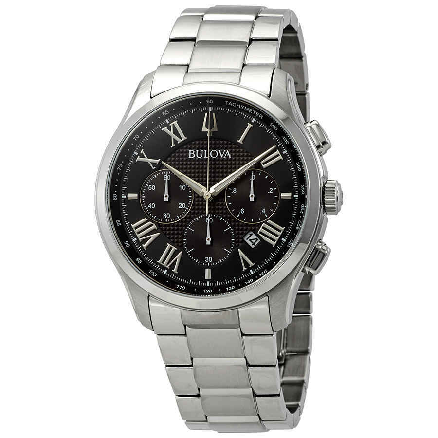 Bulova Classic Chronograph Black Dial Mens Watch 96B288 Bulova