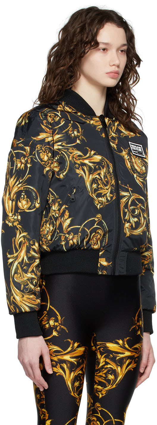Versace Jeans Couture Black Reversible Regalia Baroque Bomber Jacket ...