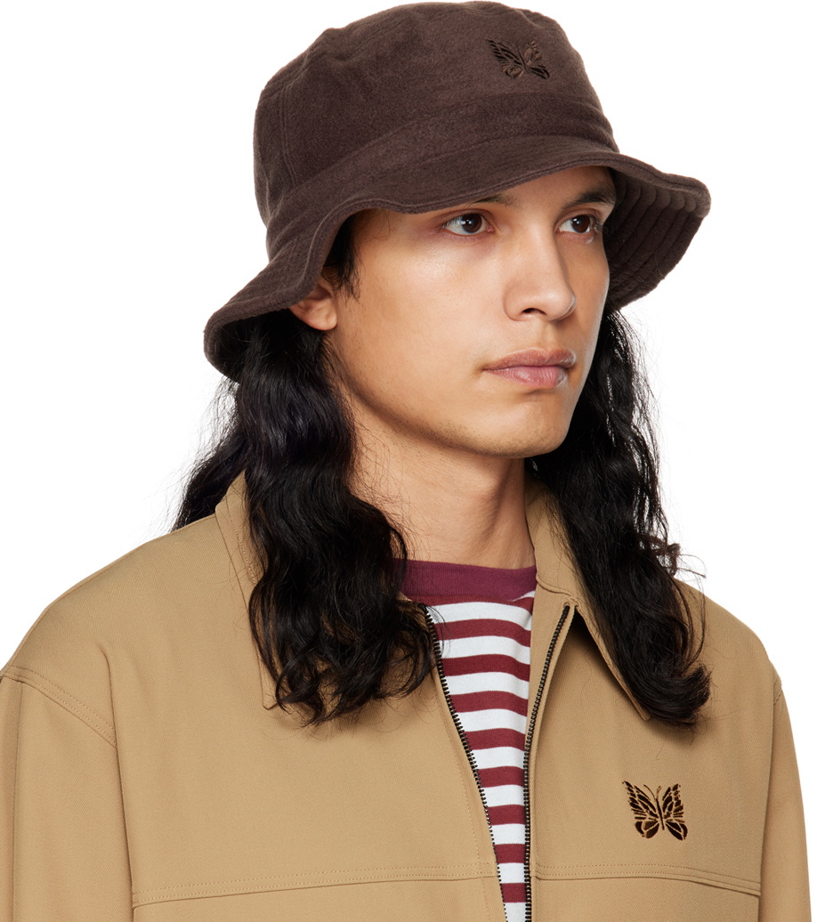 NEEDLES Brown Embroidered Bucket Hat Needles