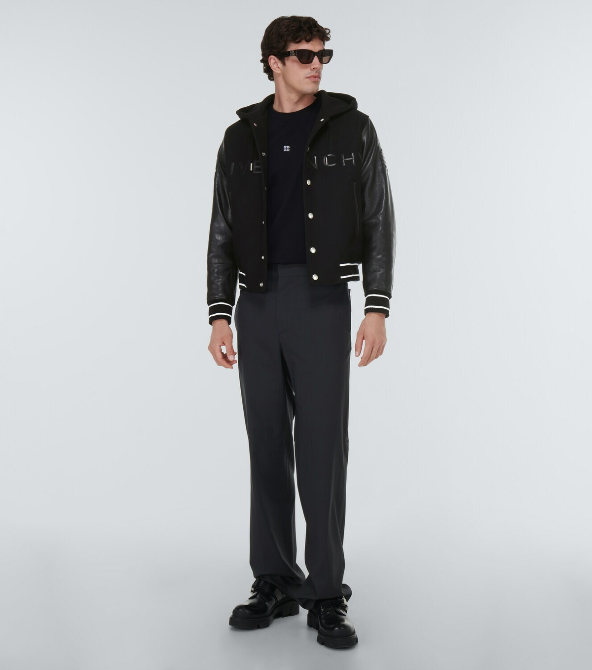 Givenchy Logo leather-trimmed varsity jacket Givenchy