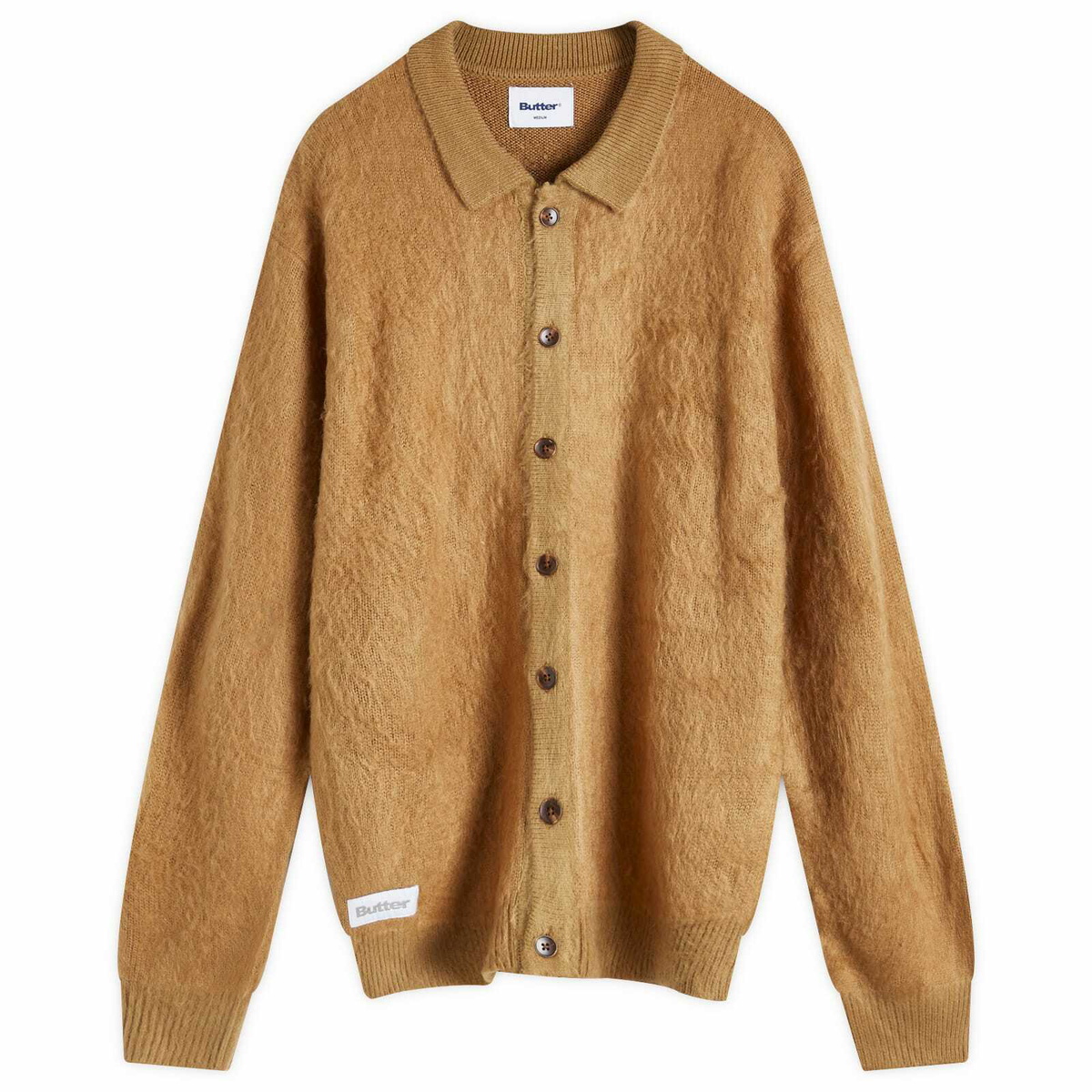 Butter Goods Men's Mohair Button Cardigan in Tan Butter Goods
