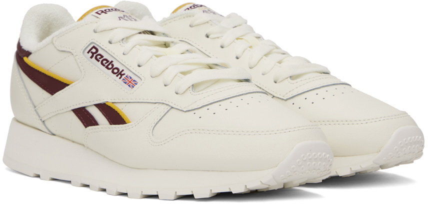Reebok Classics White & Burgundy Classic Sneakers Reebok Classics