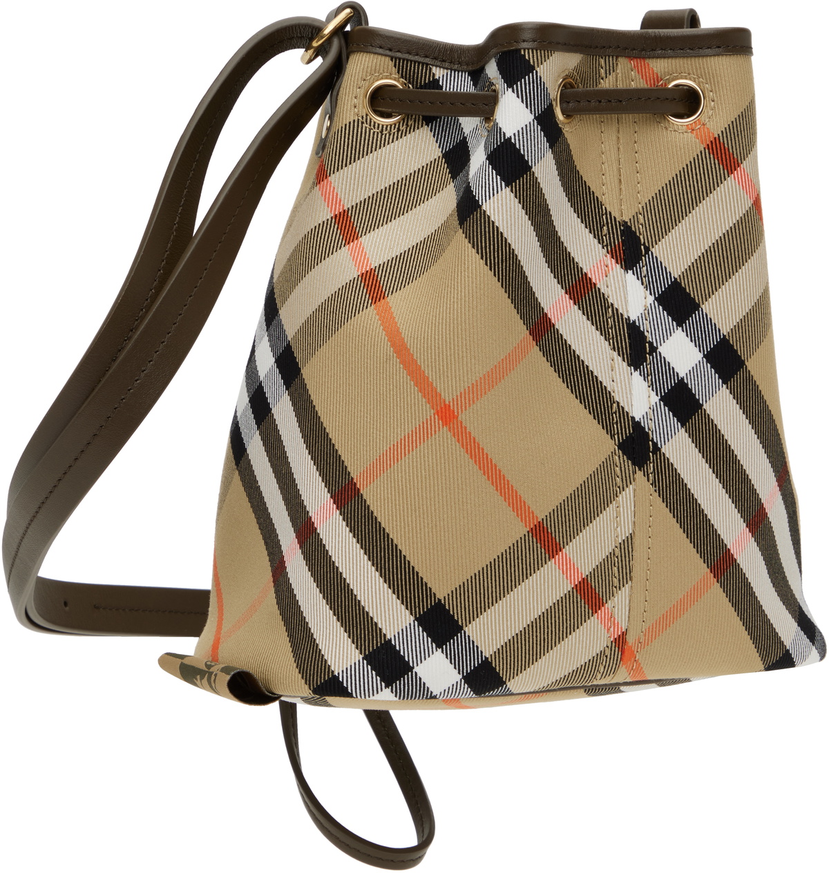Burberry Beige Mini Check Bucket Bag Burberry