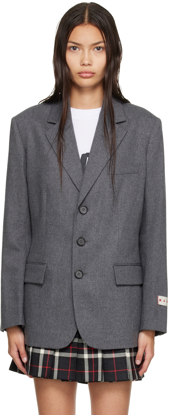 Marni Gray Three-Button Blazer Marni