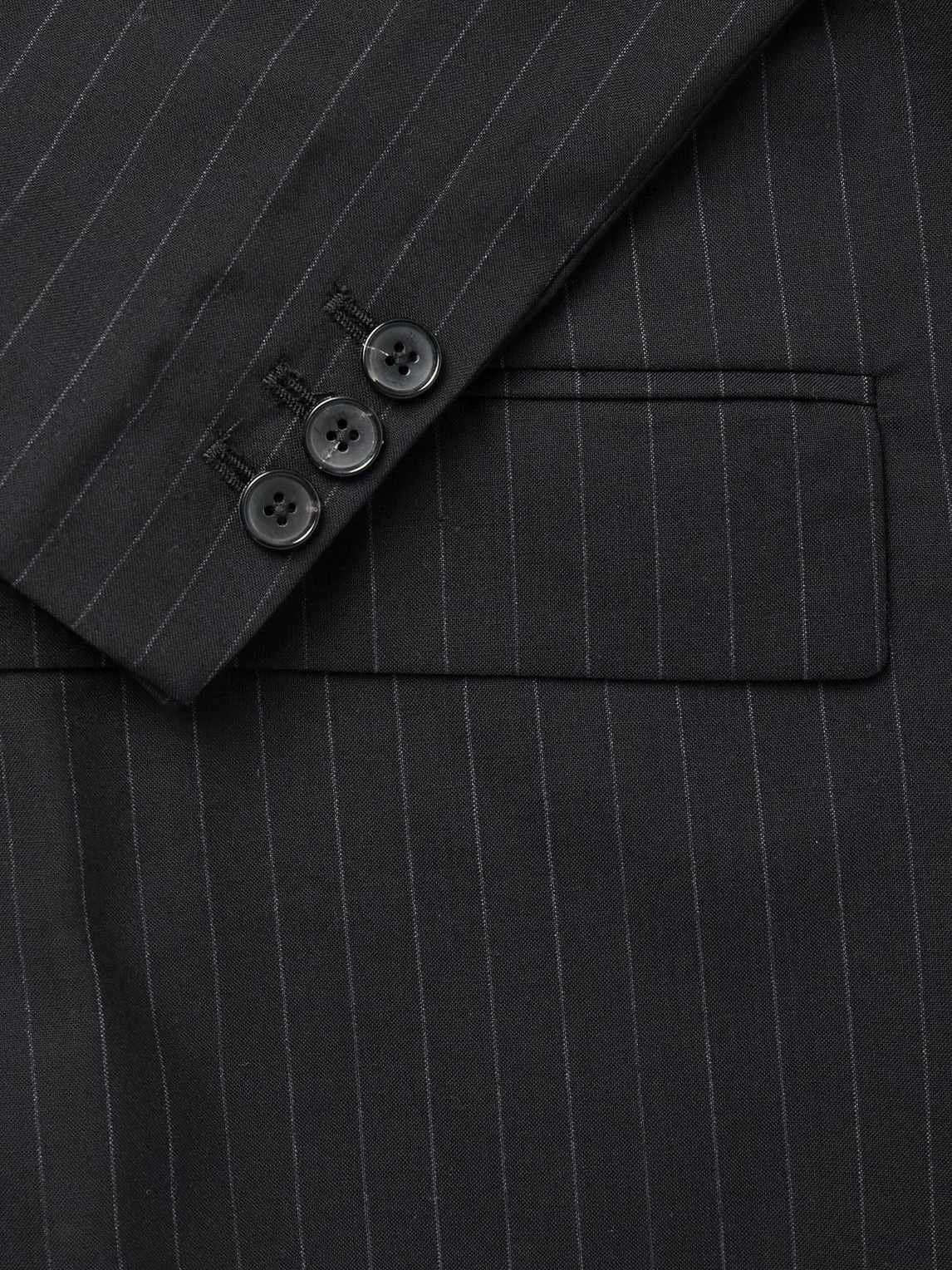 SECOND / LAYER - Barrio Pinstriped Wool Blazer - Gray Second/Layer