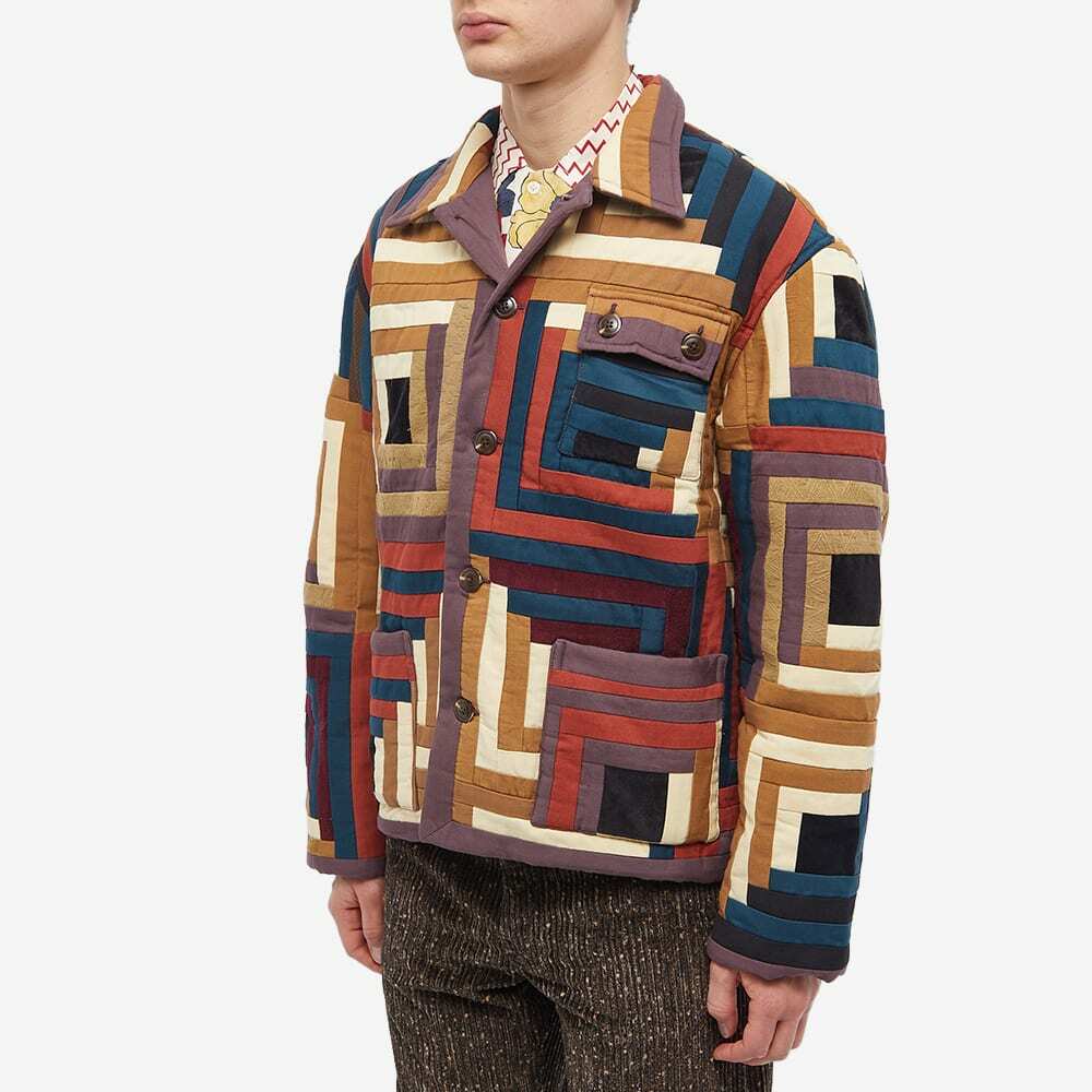 Bode Men's Log Cabin Quilted Workwear Jacket in Multi Bode