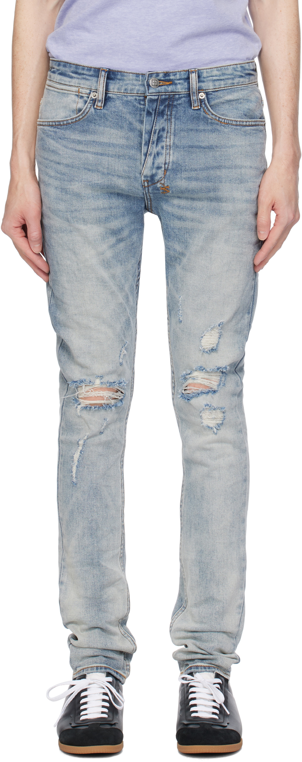 Ksubi Blue Van Winkle Skyhigh Trashed Jeans Ksubi
