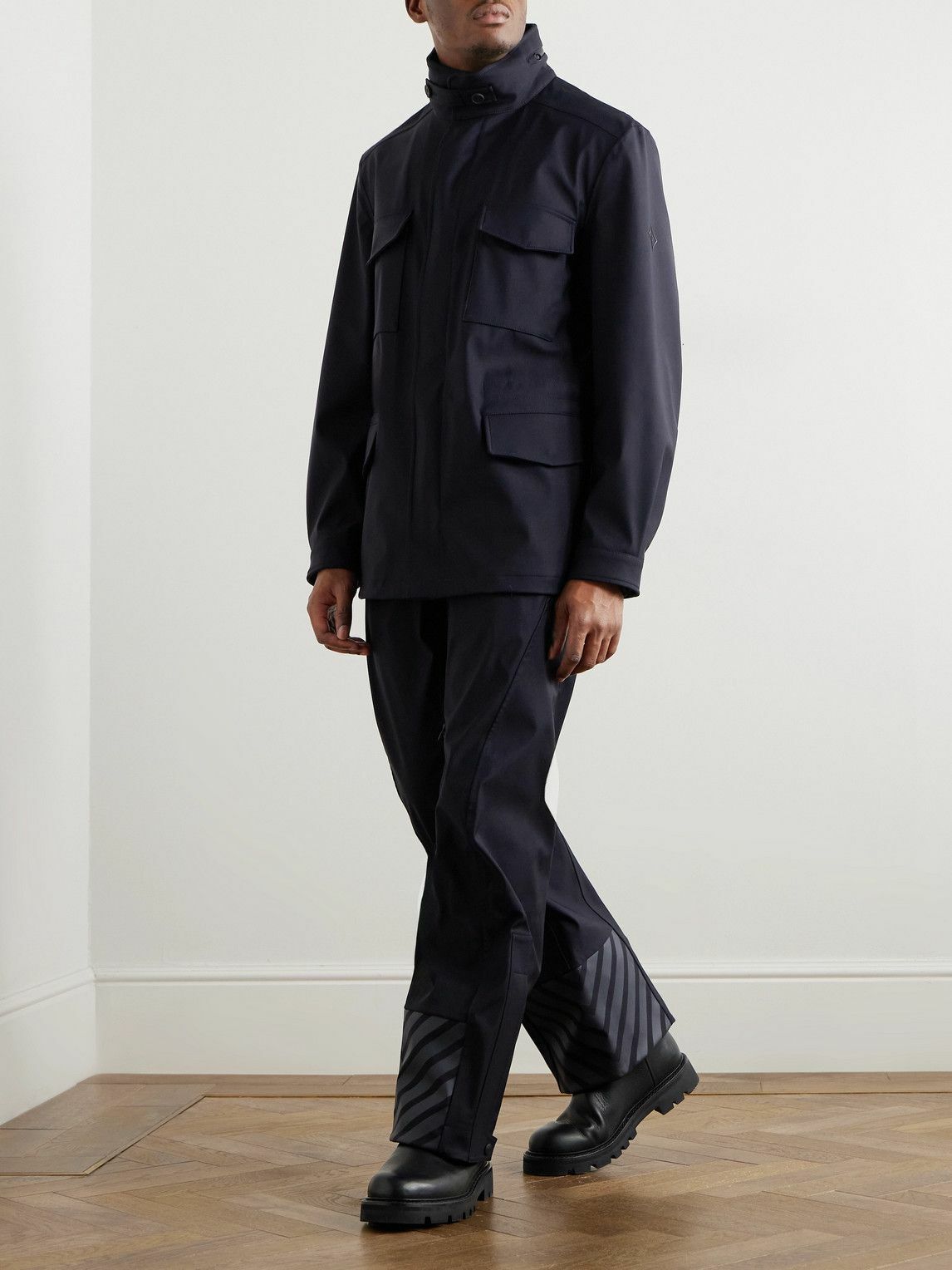 Loro Piana - Traveller Logo-Appliquéd Bristol Clima System 3L Wool-Blend Hooded Field Jacket ...