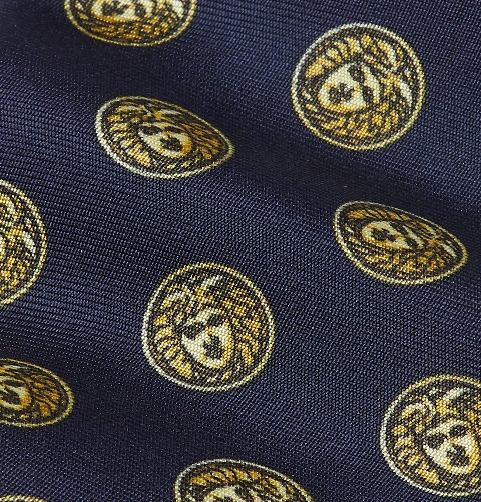 Versace - 7cm Printed Silk-Twill Tie - Men - Black Versace