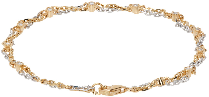 Yvonne Léon White & Yellow Mini Torsade Diamond Bracelet Yvonne Leon