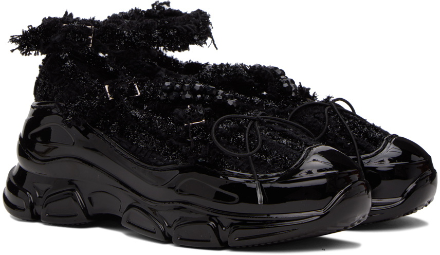 Simone Rocha Black Criss-Cross Tracker Ballerina Flats Simone Rocha