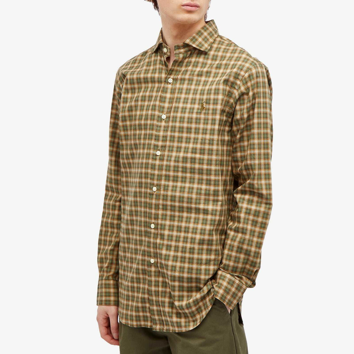 Polo Ralph Lauren Men's Check Shirt in Khaki Multi Polo Ralph Lauren