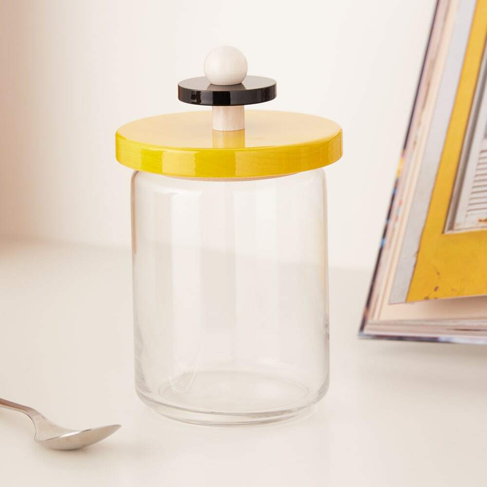 Alessi Glass Jar in Yellow/Black/White Alessi