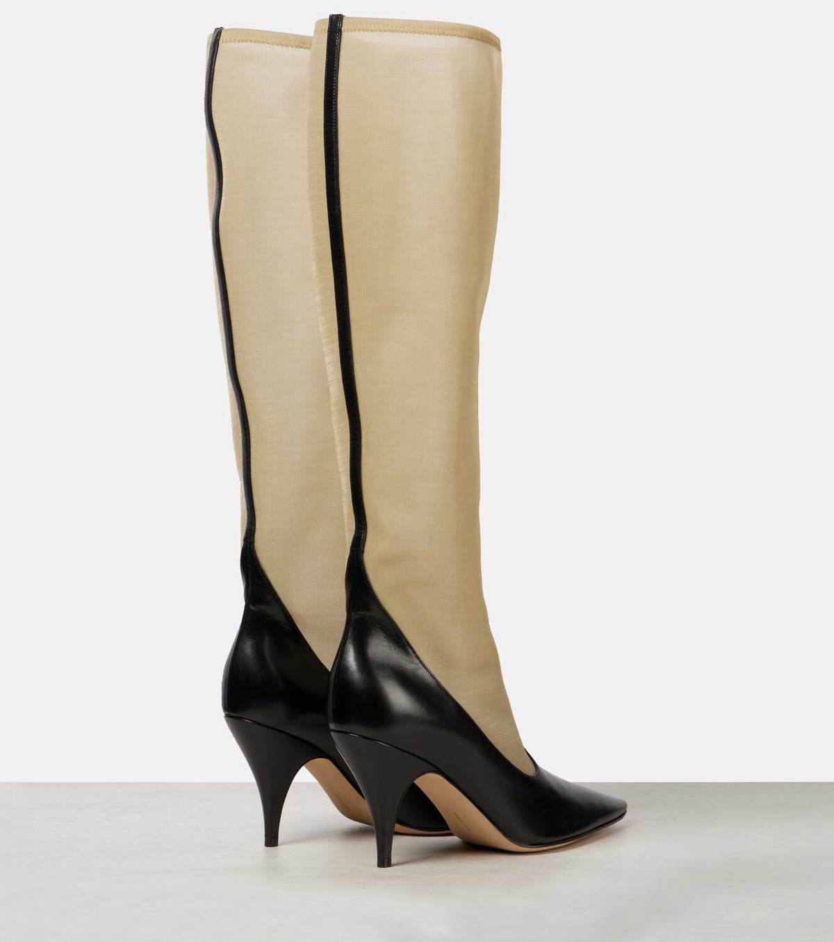 The Row Mesh and leather knee-high boots The Row