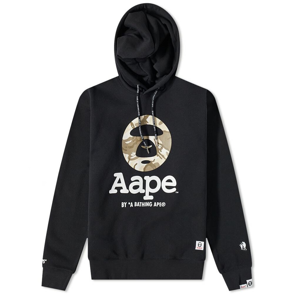 Men's AAPE Camo Moon Face Hoody in Black AAPE by A Bathing Ape