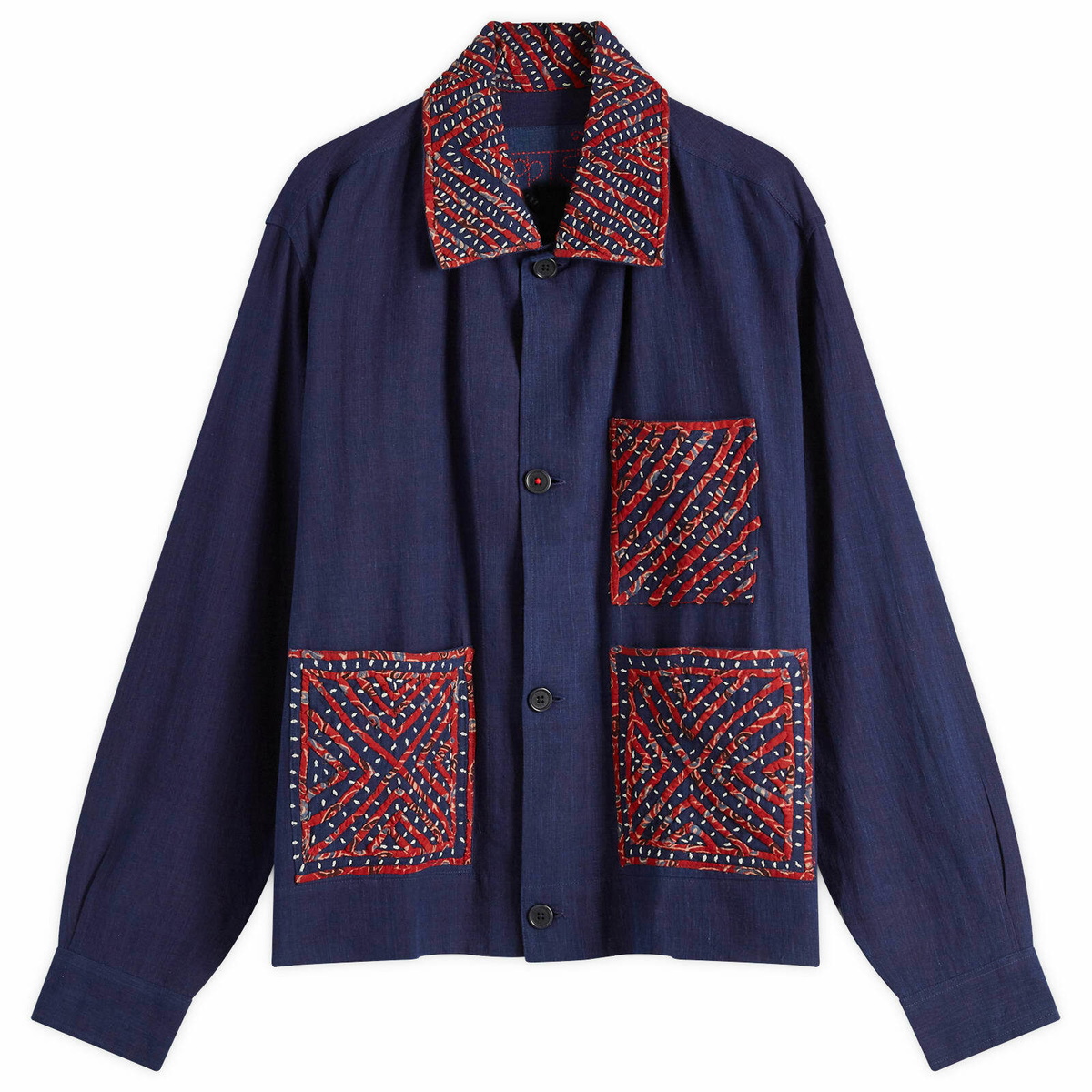 Kardo Men's Bodhi Patchwork Jacket in Navy Kardo
