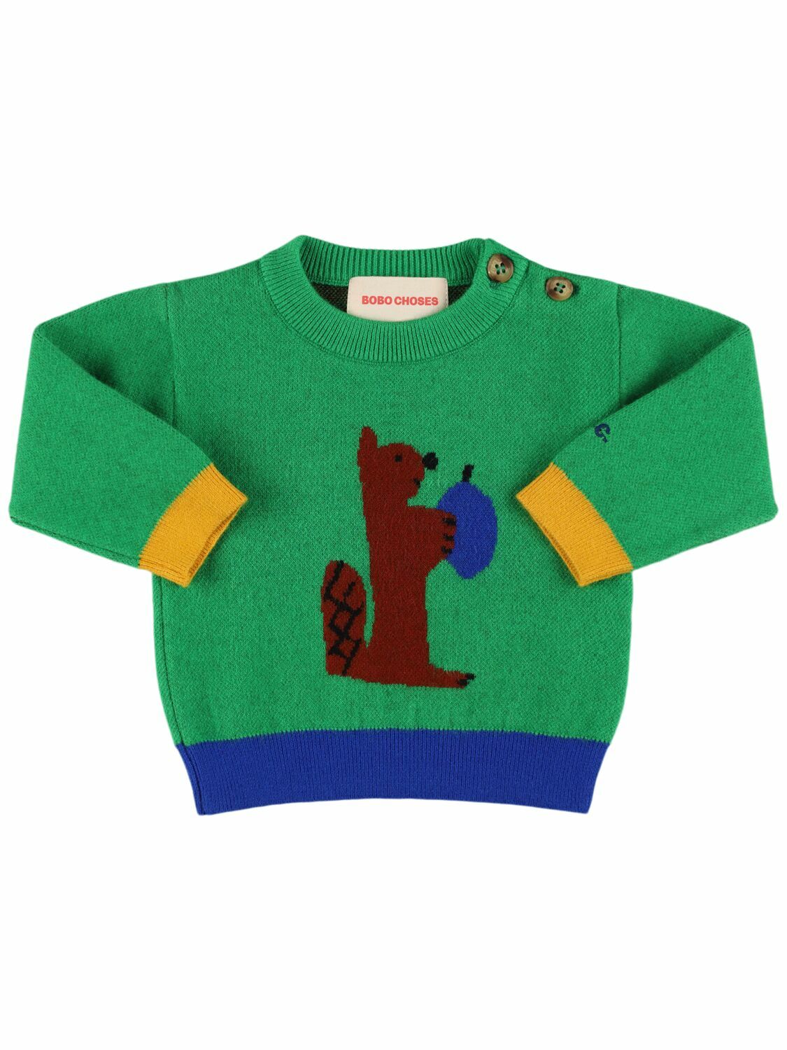 BOBO CHOSES Squirrel Viscose Blend Knit Sweater Bobo Choses