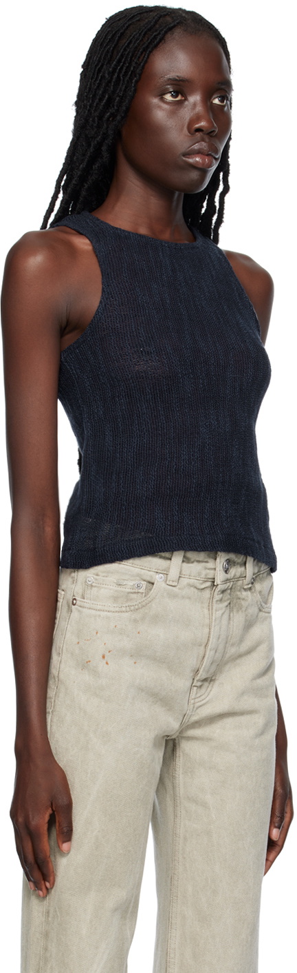 Our Legacy Navy Wave Tank Top Our Legacy
