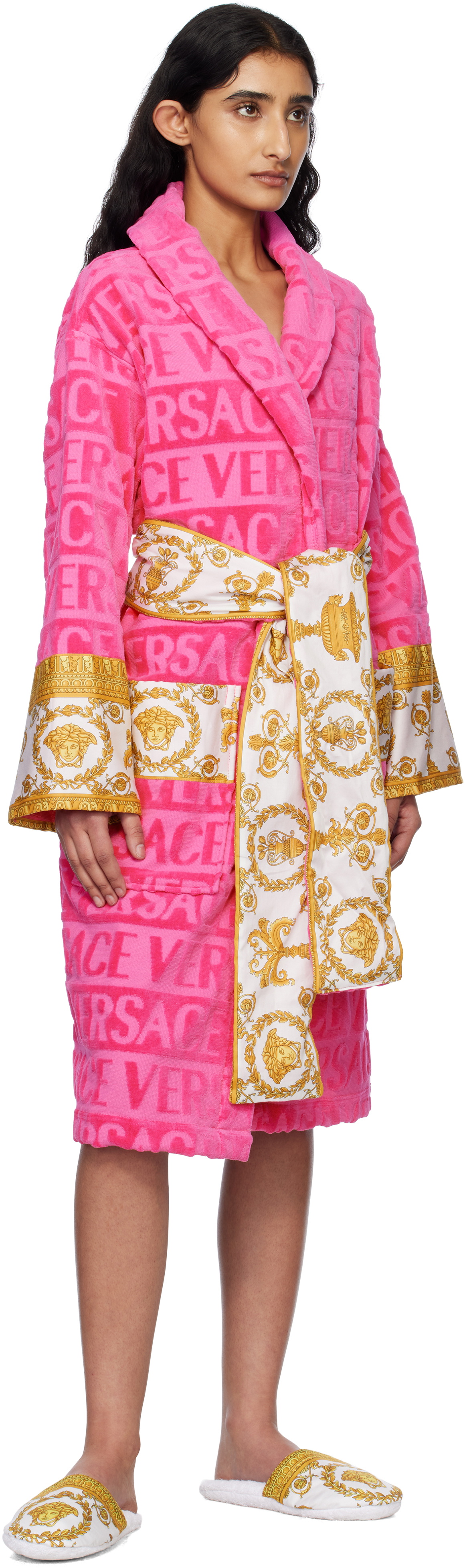Versace Underwear Pink 'I Heart Baroque' Bathrobe Versace Underwear