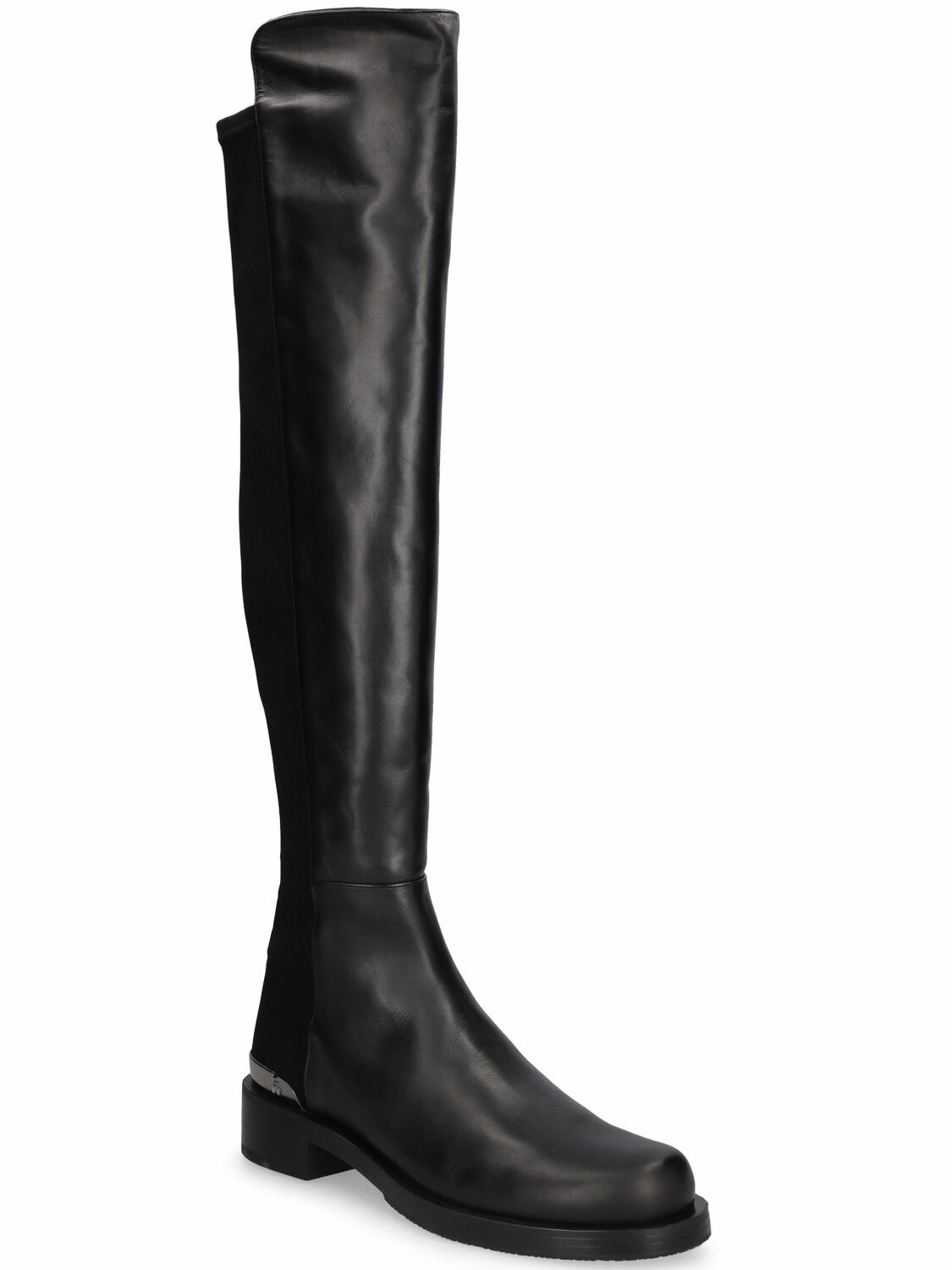 STUART WEITZMAN - 40mm 5050 Bold Logo Leather Boots Stuart Weitzman