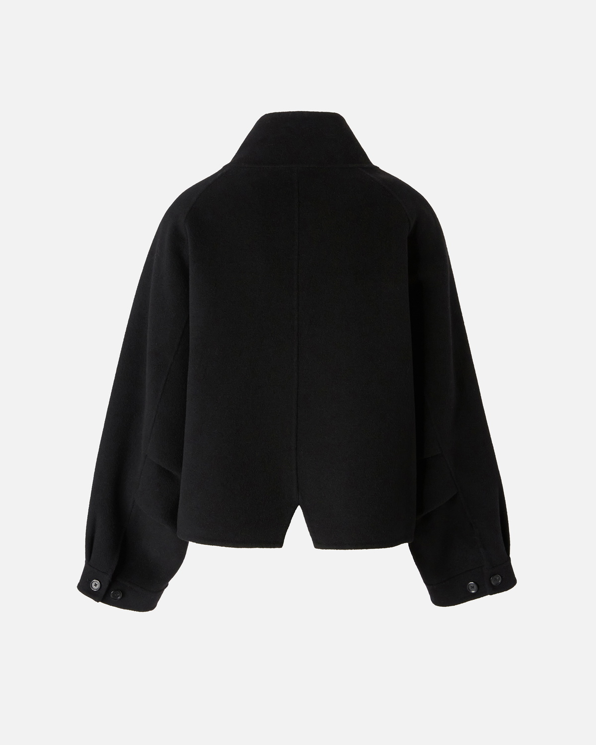 Pinko Short Double Layered Cloth Coat With High Neck Limo Black Pinko