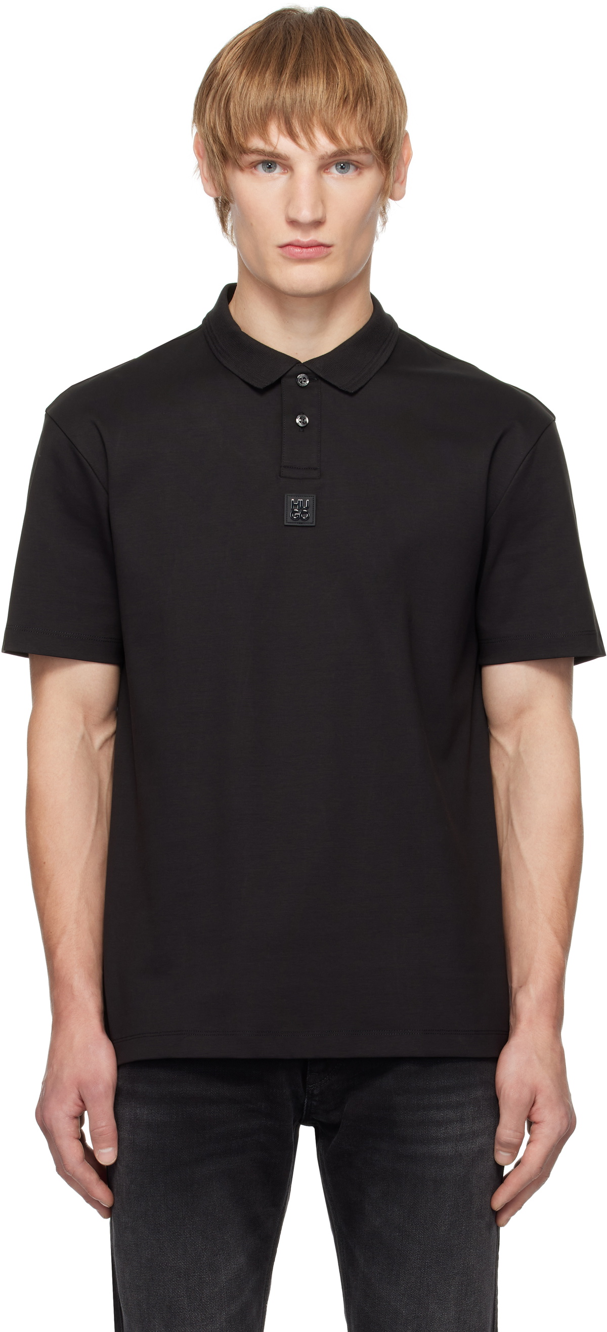 Hugo Black Interlock-Cotton Polo Hugo Boss