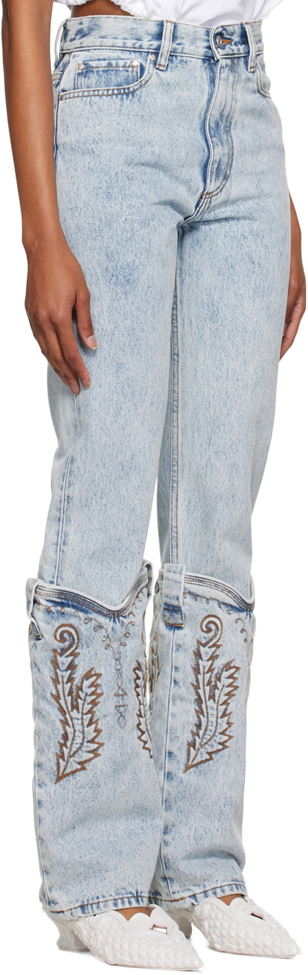 Y/Project Blue Paneled Jeans Y/Project