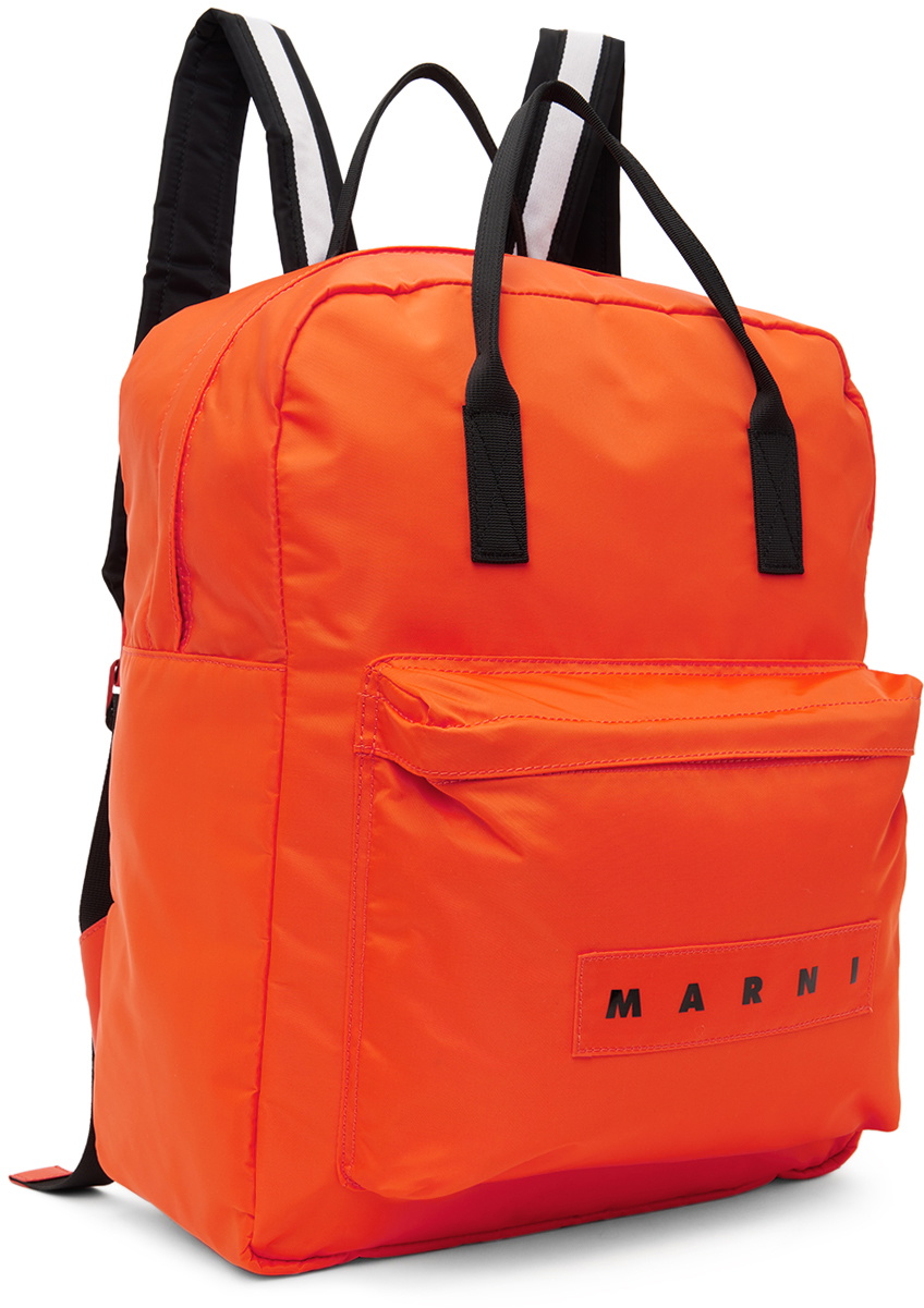Marni Kids Orange Logo Backpack Marni