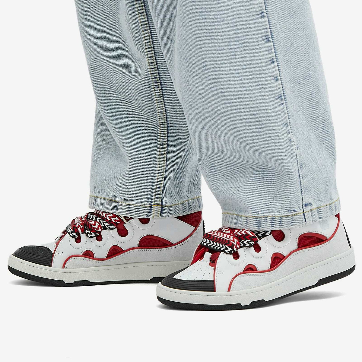 Lanvin Men's Curb Sneaker in Red/White Lanvin