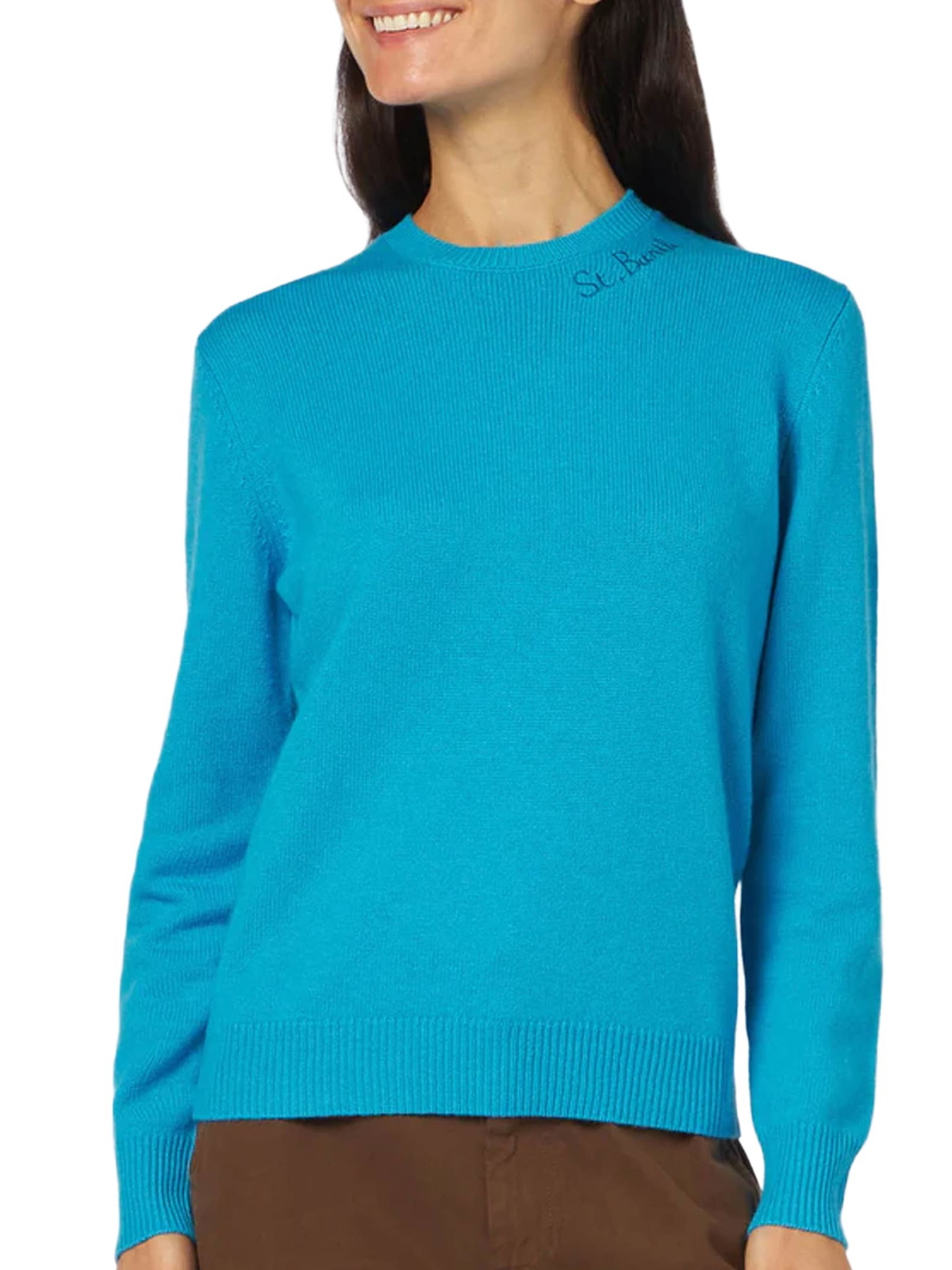 MC2 Saint Barth Woman Crewneck Turquoise Sweater With St. Barth ...