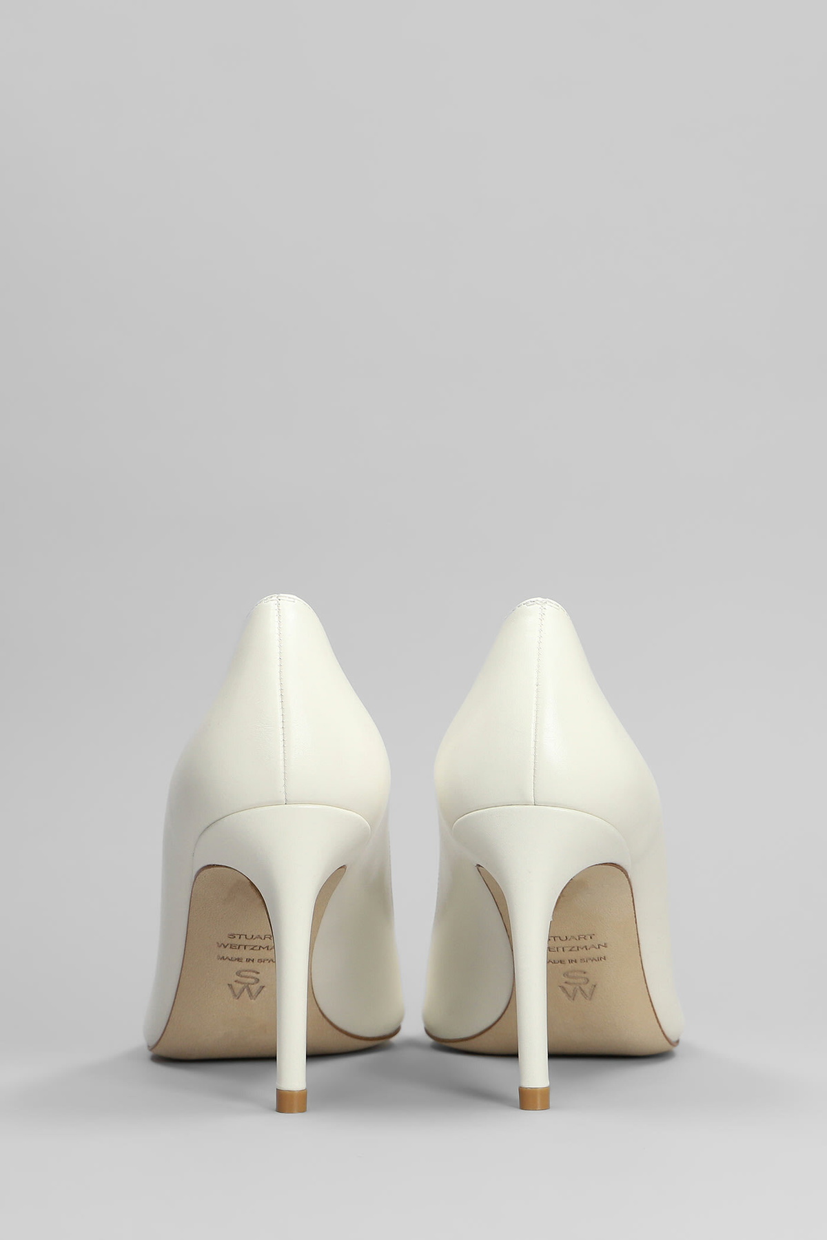 Stuart Weitzman Stuart Power 85 Pumps In White Leather Stuart Weitzman