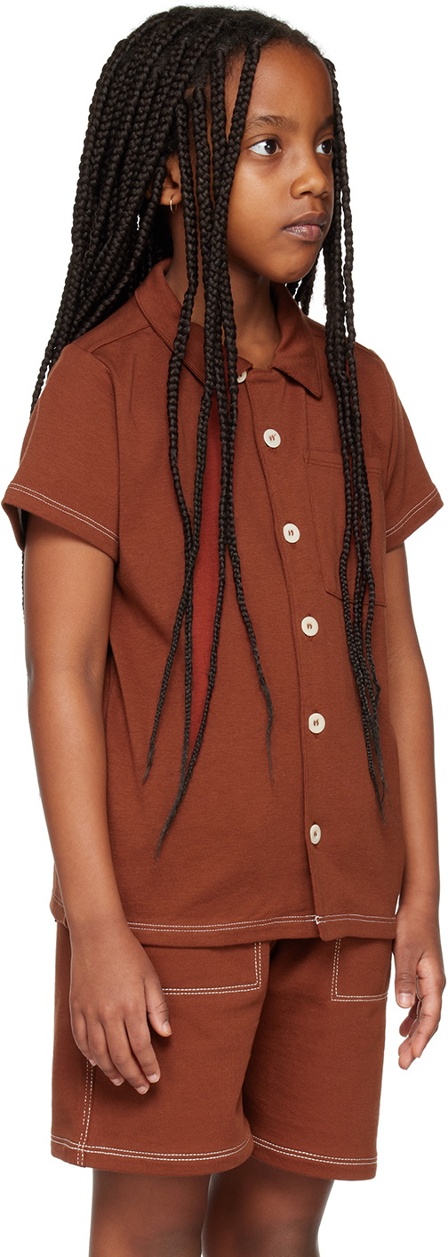 Misha & Puff Kids Brown Button-Down Shirt