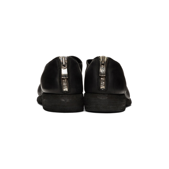 Guidi Black Horse Back Zip Loafers Guidi