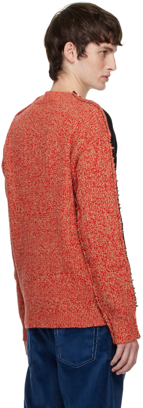Marni Black & Red Half College Sweater Marni