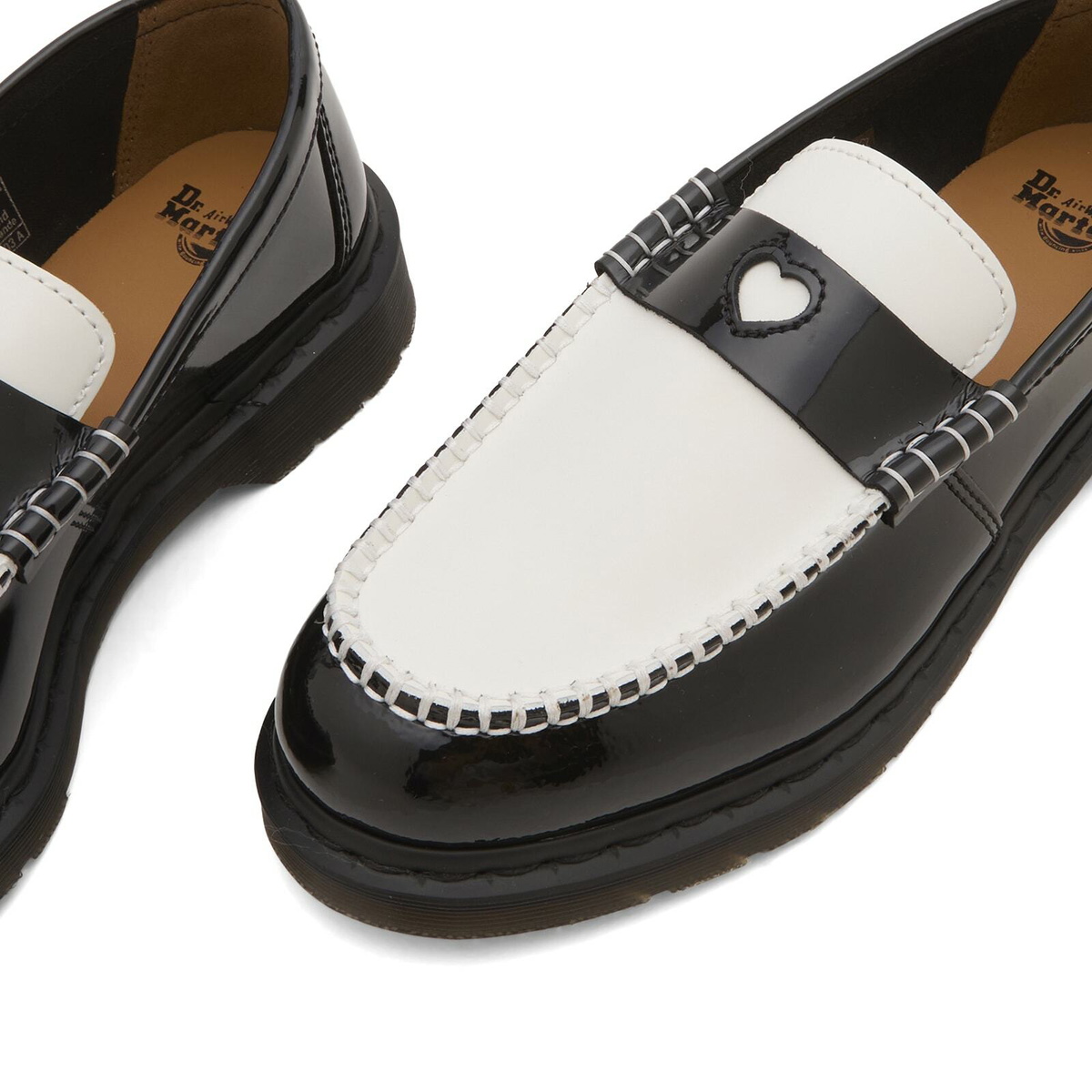 Dr. Martens Women's Penton Heart Loafer in Black/White Dr. Martens