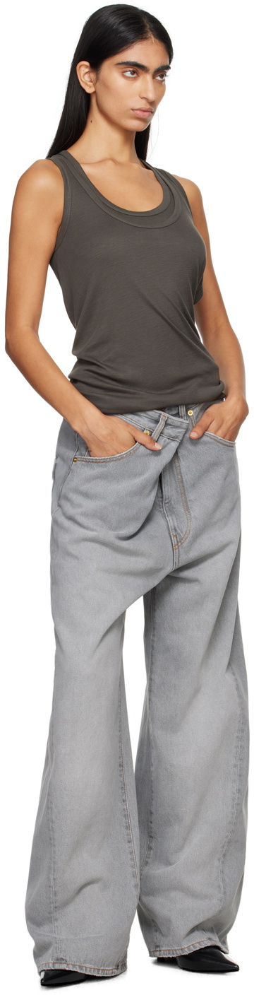 DARKPARK Gray Ines Fold Over Jeans DARKPARK