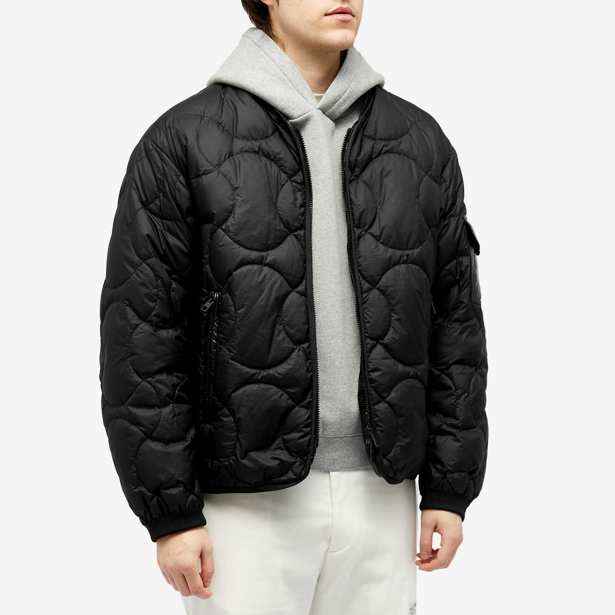 Moncler Men's Sham Quilted Bomber Jacket in Black Moncler