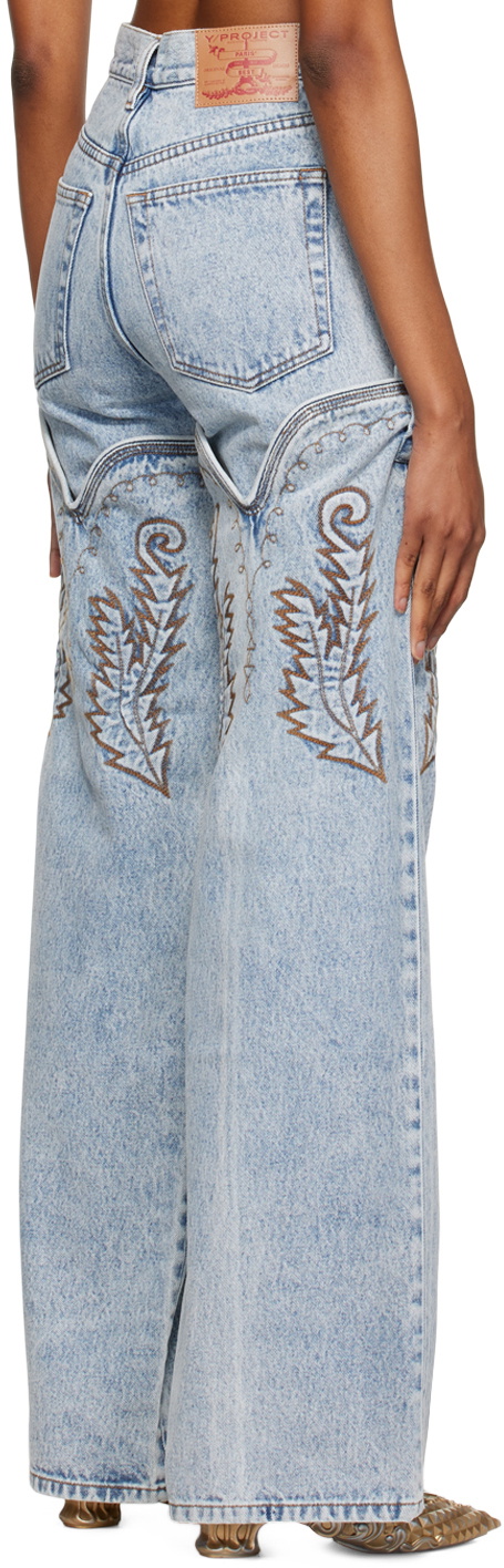 Y/Project Blue Paneled Jeans Y/Project