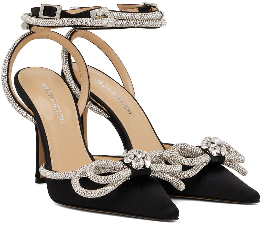 MACH & MACH Black Double Bow High Heels MACH & MACH