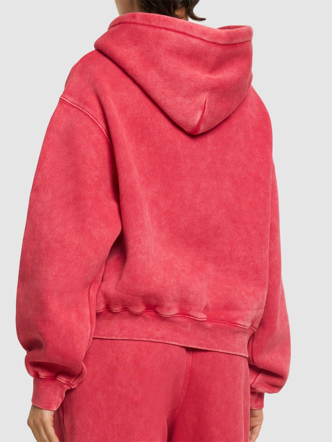 ALEXANDER WANG - Essential Terry Cotton Hoodie W/ Logo Alexander Wang