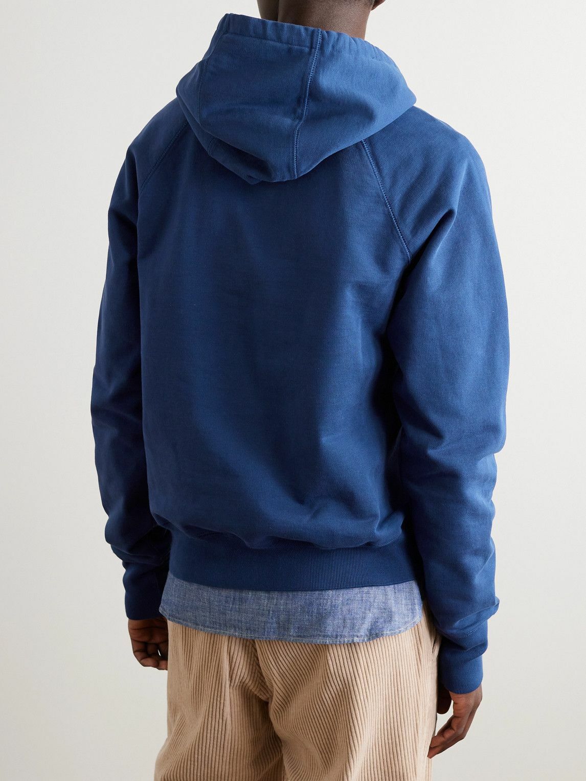 Drake's - Cotton-Jersey Hoodie - Blue Drake's