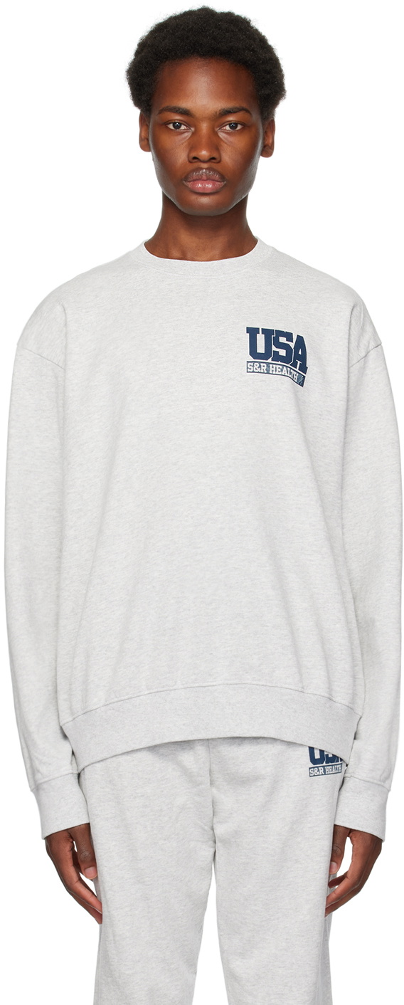 Sporty & Rich Gray 'Team USA' Sweatshirt Sporty & Rich