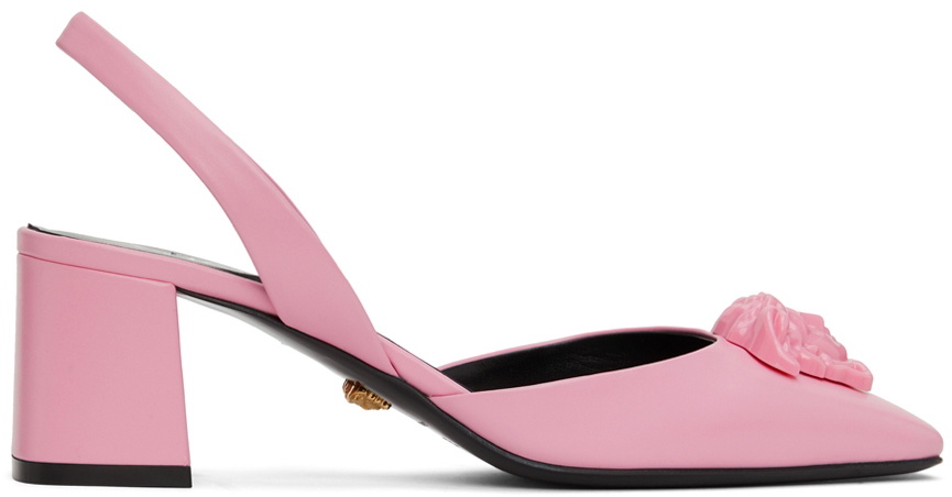 Versace Pink Medusa Slingback Heel Versace