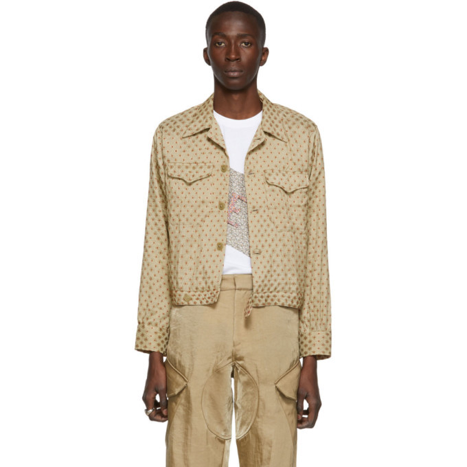 Bode Gold Daisy Cropped Jacket Bode