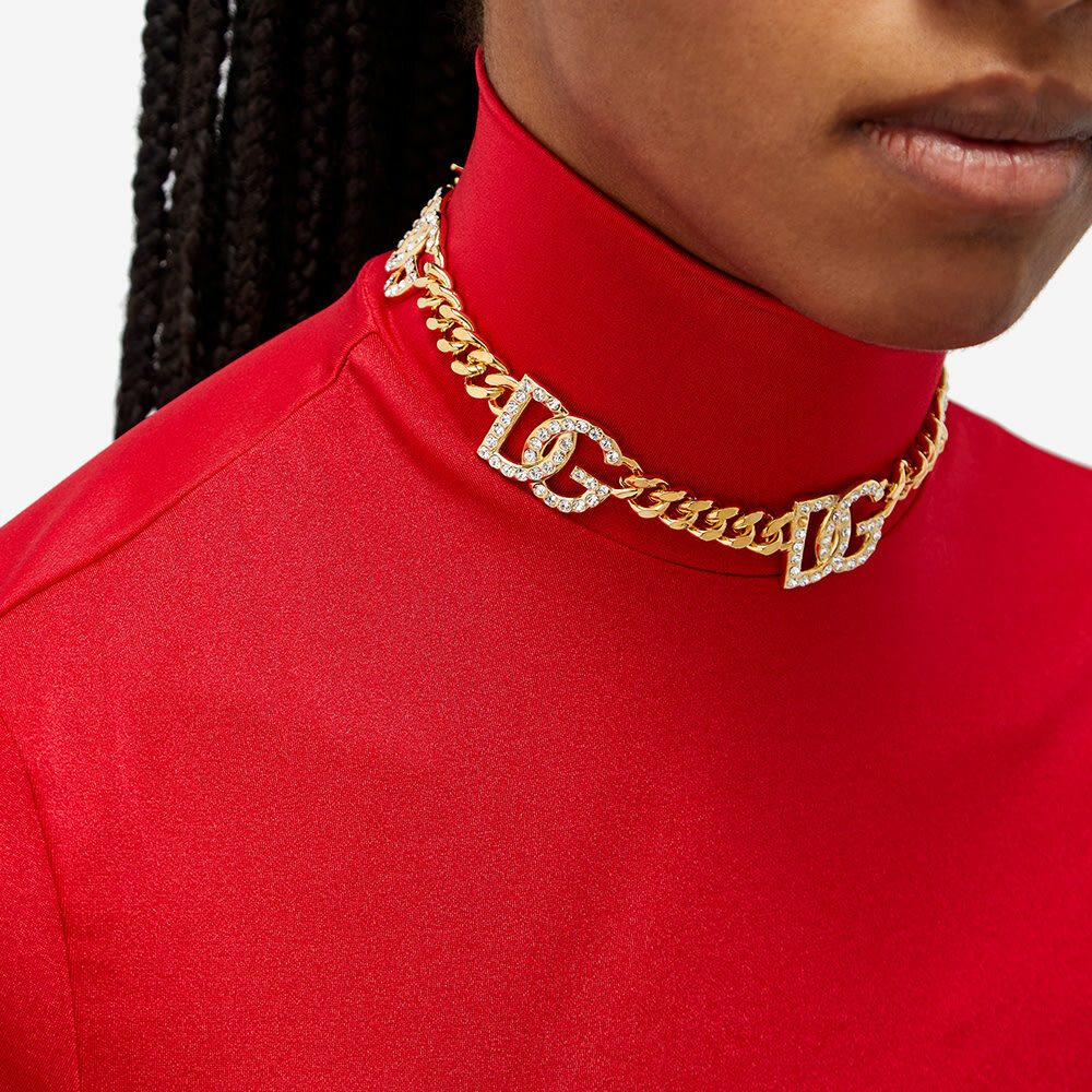 Dolce & Gabbana Women's Logo Chain Necklace in Oro Dolce & Gabbana